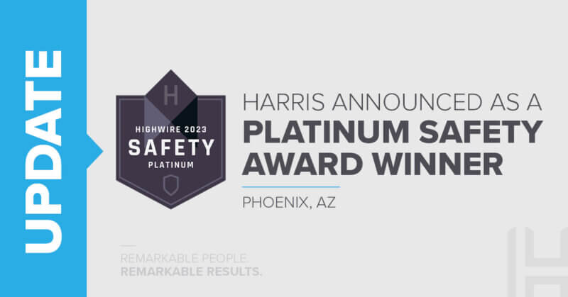 Harris Arizona Presented with Platinum Safety Award | Harris